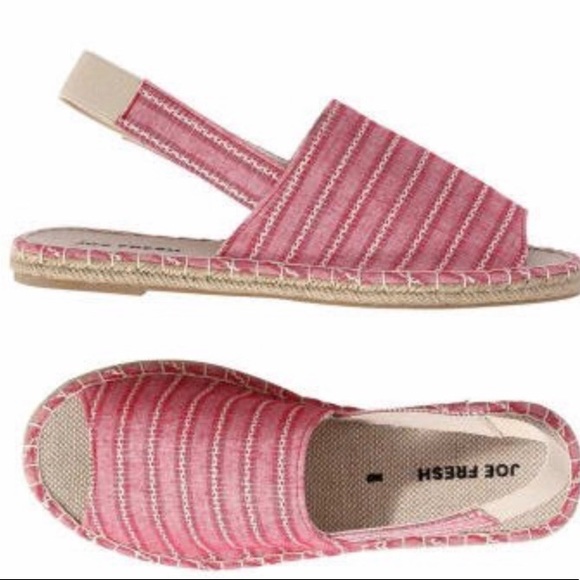 Joe Fresh | Shoes | Joe Fresh Pink Cream Stripe Espadrille Slides ...